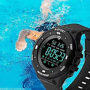 TOMI Mens Digital Watch - Sports Military Waterproof Outdoor Chronograph Wrist Cheap Watches for Men with LED Back Ligh/Alarm/DateGifts for Students Women (Red)