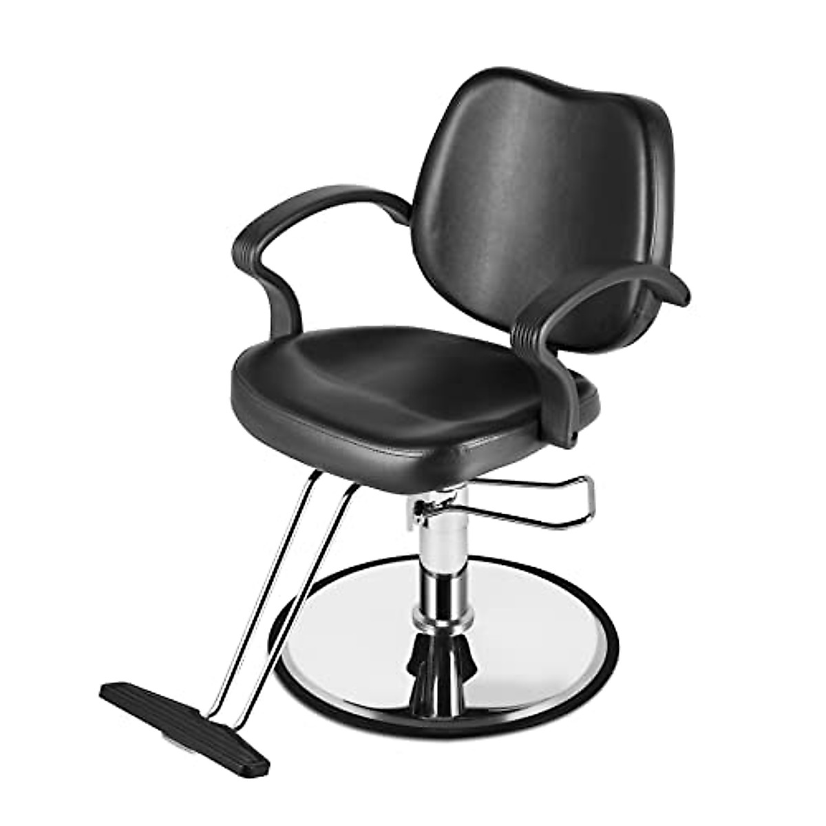 Beautymega Black Round Base Styling Salon Chair Hydraulic Pump Barber Chair All Purpose Beauty Salon Equipment