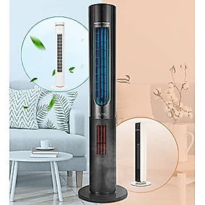Outdoor Garden Heater 2000W Tower Fan Heater 48 inches - 2 in 1 Heating and Cooling Portable PTC Ceramic Electric Heater with Remote Control, 2 Heat Settings Patio Heater (Color :