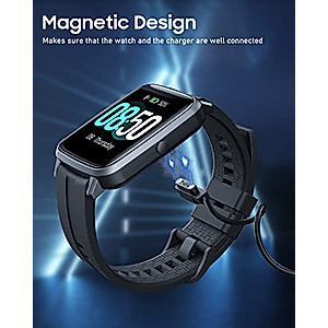 TiMOVO Charger Compatible with SW022/LW11/GTX Fitness/CXB01/Mugo Chalvh 1.69", [2-Pack] Magnetic USB Charging Cable 3.3ft/100cm, Replacement Charging Power Cable Cord,Black