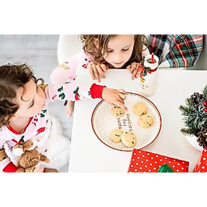 Pearhead Santa Cookie Set, Cookies and Milk Christmas Décor, Cookie Plate Set for Santa, Night Before Christmas Holiday Plate Set, Christmas Decorations