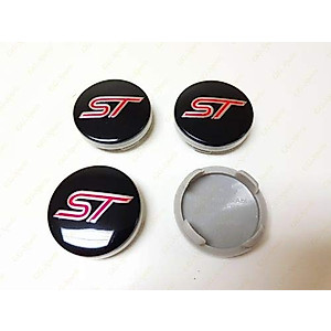 4PCS 54MM ST Racing Black RED Center Wheel HUB CAPS Emblem Cover CP9C-1A096-AA