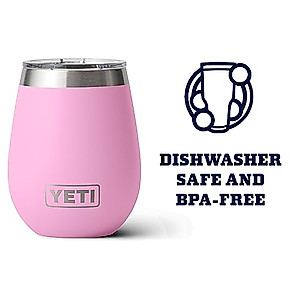 YETI Rambler 10 oz Wine Tumbler, Vacuum Insulated, Stainless Steel with MagSlider Lid, Power Pink