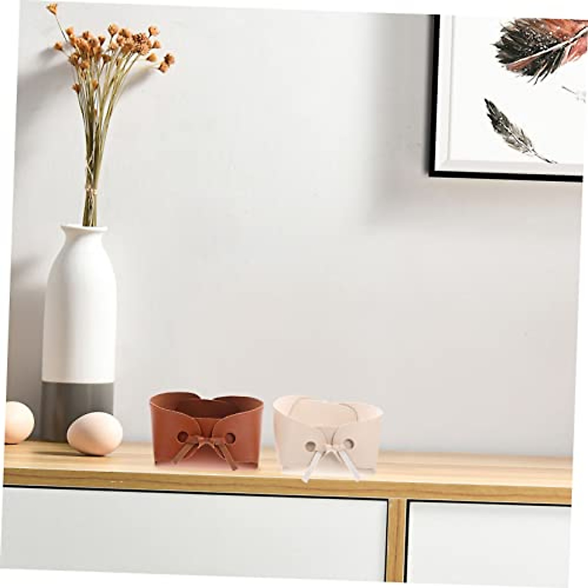 4 pcs Desktop Storage Box Key Organizer Tray dice Rolling mat Board Game Storage entryway catchall Holder Dresser Organizer Table Decor Tabletop Storage Tray Manager Leather Coin