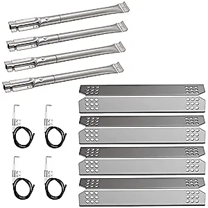Criditpid Grill Replacement Parts for Kitchenaid 720-0745B 720-0745 720-0733A 720-0745A 720-0733, Grill Burner Heat Plate Shield Igniter Electrode for Jenn-Air 720-0720 Grill Models.
