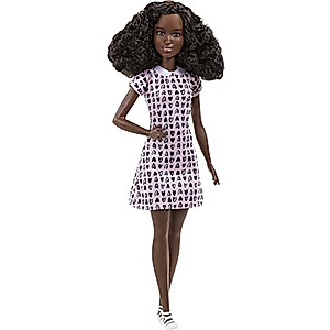 Barbie Photographer Petite Fashion Doll with Brunette Hair, Heart-Print Dress, 1 Puppy Figure & Camera Accessories