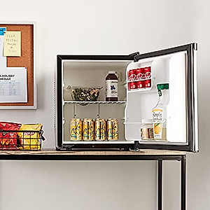 Koolatron Stainless Steel Compact Fridge with Freezer, 1.6 Cubic Feet (44 L) Capacity, Silver and Black, for Snacks, Frozen Meals, Beverages, Juice, Beer, Den, Dorm, Office, Games Room, or RV