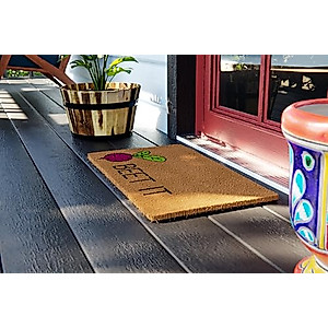Avera Products | Beet It, Natural Coir Fiber Doormat, Anti-Slip PVC or Latex Mat Back | 29” x 17”