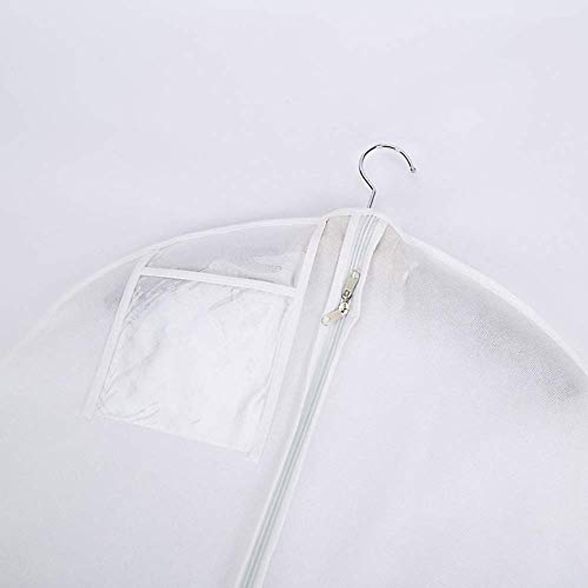 VANVENE Large Garment Bags 72 Saver Dustproof Cover Storage Bag Wedding Dress Bag Prom Ball Gown Garment Clothes Protector (White)