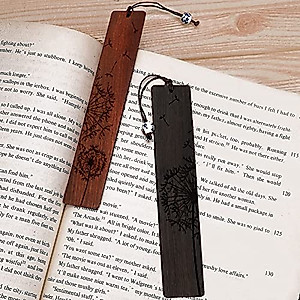 CAIRAC Dandelion Natural Wood Bookmarks Gift Box Set, Wood Bookmark for Men Women Book Lovers, Ideal Gift for Birthday Present, Teachers, Students