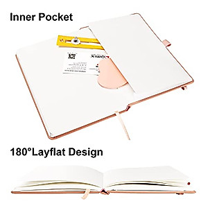 Compera Lined Journal Notebooks, 4 Pack, 176 Pages, 5.5 x 8.3, 100gsm Thick Paper, A5 Hardcover Notebooks with Pen Loop and Inner Pocket, for School Business Office College（Morandi colors）