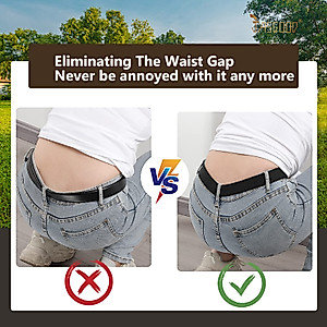 JASGOOD No Show Women Stretch Belt Invisible Elastic Web Strap Belt with Flat Buckle for Jeans Pants Dresses