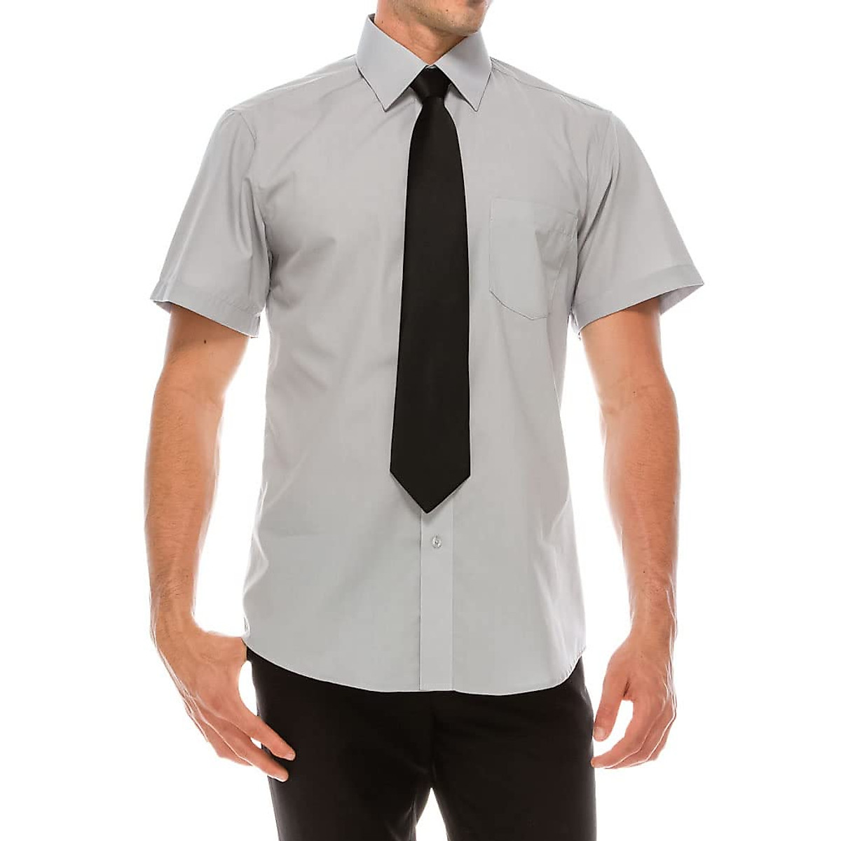 OmegaTux Mens Short Sleeve Solid Color Dress Shirts Apple Green