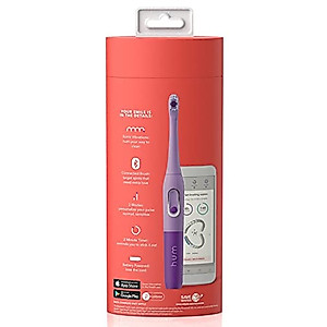 Colgate hum Smart Battery Toothbrush Kit, Sonic Toothbrush with Travel Case, Purple