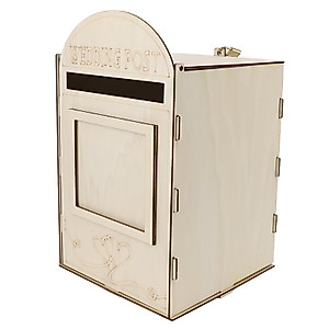 Yoidesu Wooden Wedding Mailbox Post Box, Vintage, Multipurpose Box for Weddings, Parties, Anniversaries, Graduations and Baby Showers,33.1 x 20.3 x 20.3cm (JM01617)