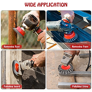 Wire Wheel for Angle Grinder 12 Pack, Coarse Crimped Wire Wheel Brush Wire Cup Brush 4 1/2 Angle Grinder Wire Wheel, Angle Grinder Attachments with 5/8-11unc Threaded Arbor