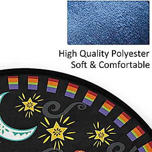 Skull Music Band Round Area Rug Soft Non Skid Easy Clean 3ft Area Carpet Day of The Dead Circle Floor Mat for Living Room Kitchen Bathroom