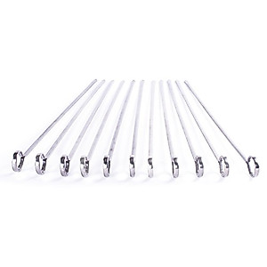 Stainless Steel Shish Kabob Flat Barbecue Grilling Skewers - 12" Flat Kebab Sticks Grill Tools BBQ Accessories (12 Pack)