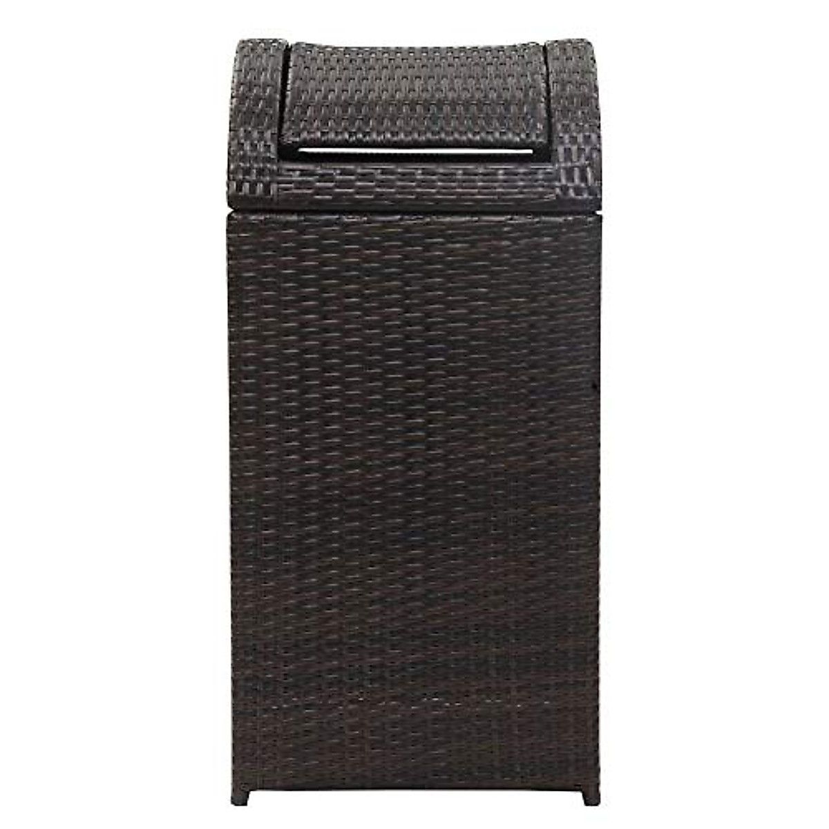 Safavieh PAT2511A Collection Bishop Outdoor Brown Wicker 18 Gallon Trash Bin