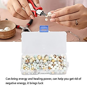 Natural Crystal Beads Stone Amazonite, Natural Matte Jade Stone Round Loose Semi Gemstone Beads for Jewelry Making, Crystal Jewelry Making Kit