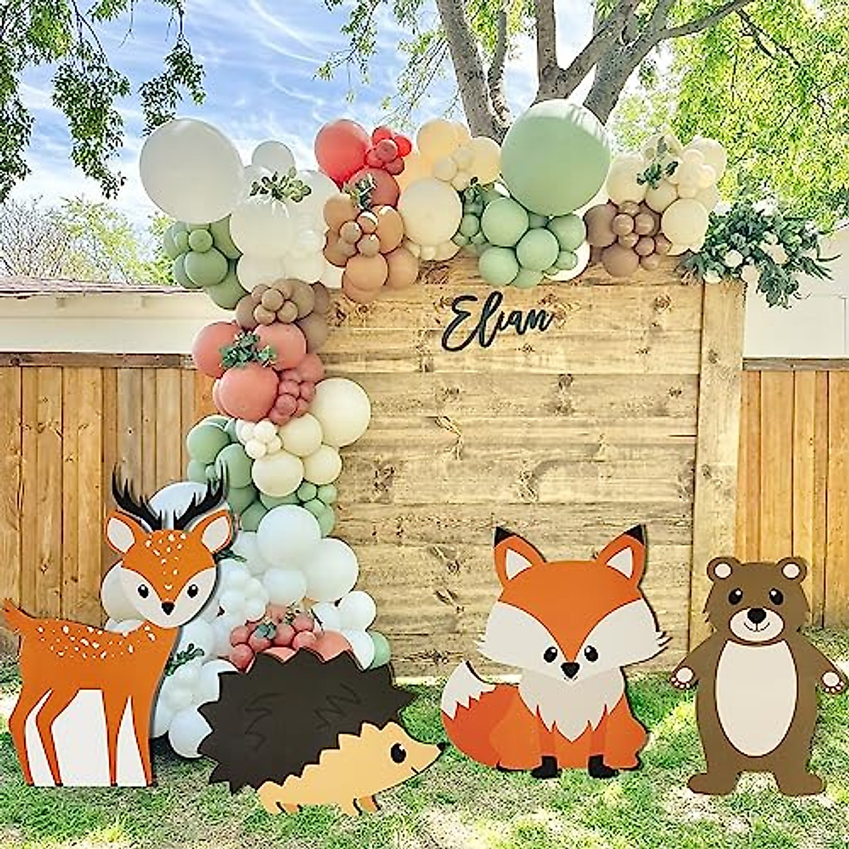 Woodland Baby Shower Decoration 4pcs Cute Animal Cutout Woodland Creatures Forest Animal Theme Decor for Baby Shower Backdrop