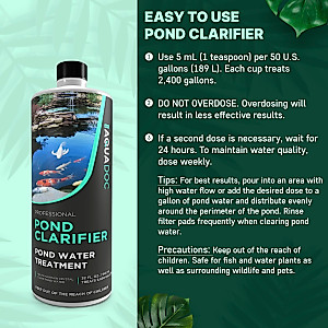 Pond Clarifier - Fish-Friendly Koi Pond Water Clarifier to Quickly Clear Murky Pond Water and Remove Pond Sludge with Natural Enzymes - Fish Pond Water Treatment - AquaDoc Pond Supplies