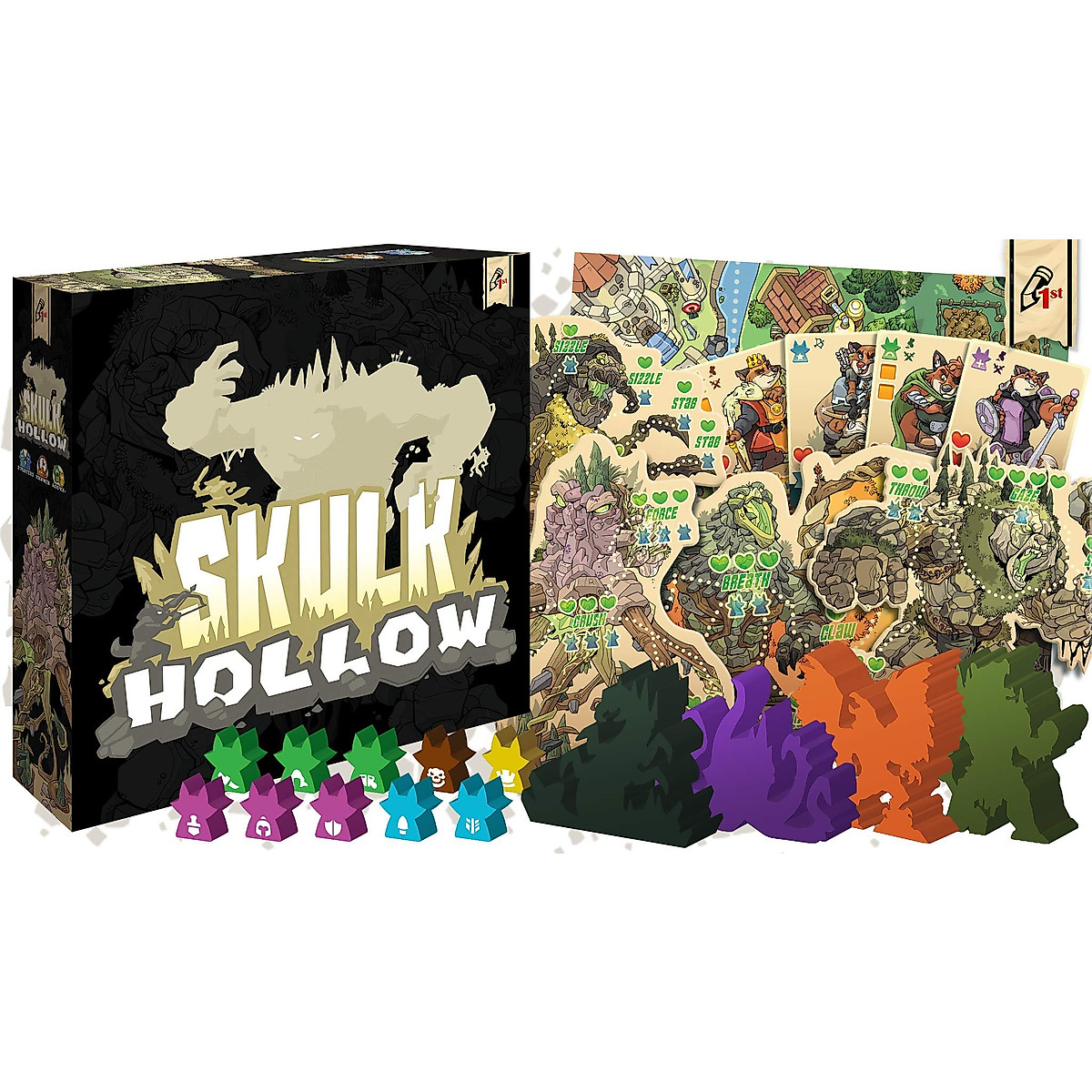 Pencil First Games: Skulk Hollow Board Game – an Asymmetric Tactics Game of Giant Guardians and Clever Foxes, 2 Players, Ages 12 and up