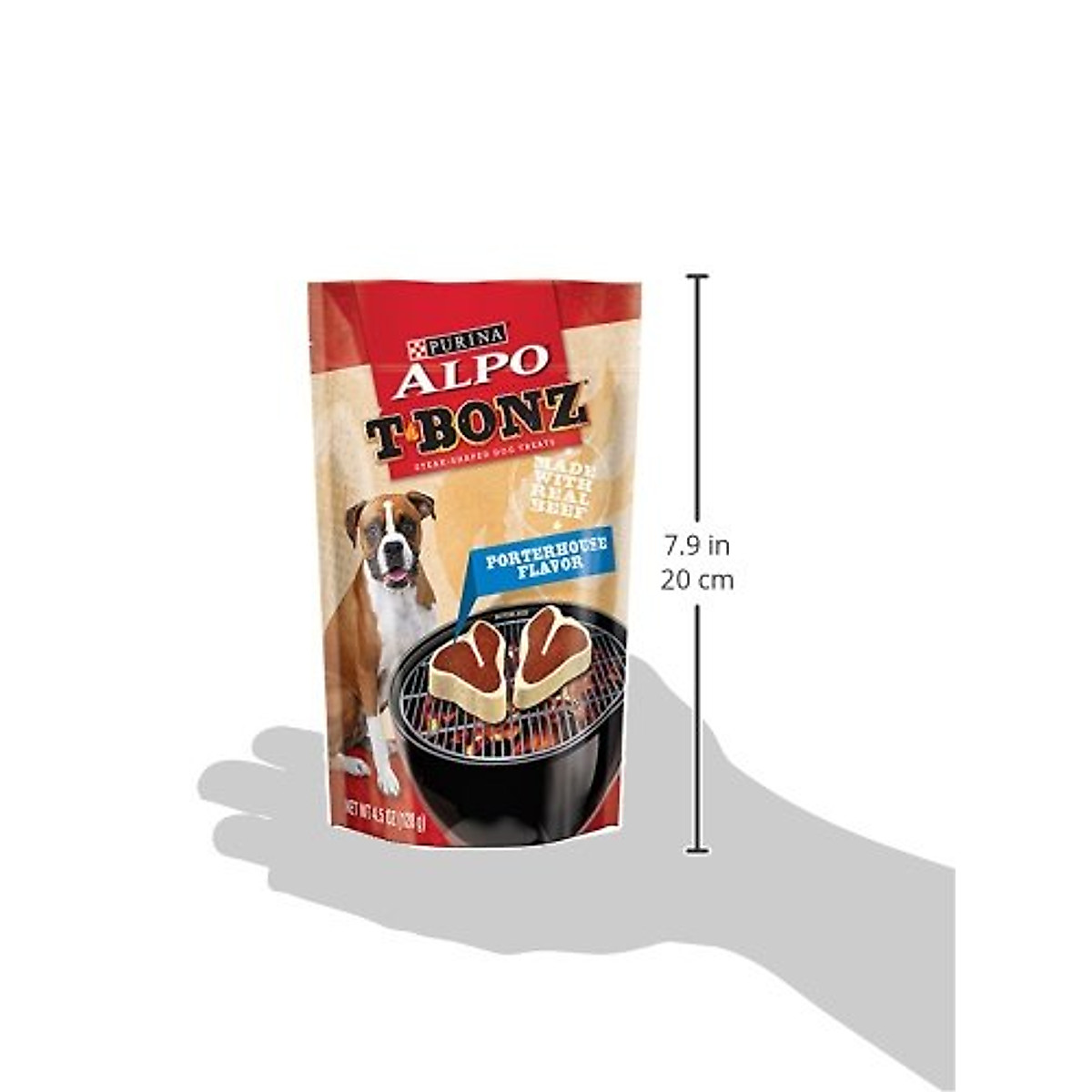 Purina ALPO Made in USA Facilities Dog Treats, TBonz Porterhouse Flavor - (5) 4.5 oz. Pouches