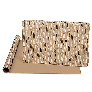 American Greetings 80 sq. ft. Kraft Wrapping Paper Bundle (Snowmen) for Christmas and All Holidays (4 Rolls 30 in. x 8 ft.)