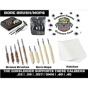 EDOG Gunslinger 20 PC Gun Cleaning Kit - Pistol Mat Compatible with Springfield Armory Hellcat - Schematic (Exploded View) Mat, Gunslinger Universal .22 .38 .357 9mm .40 & .45 Caliber Kit