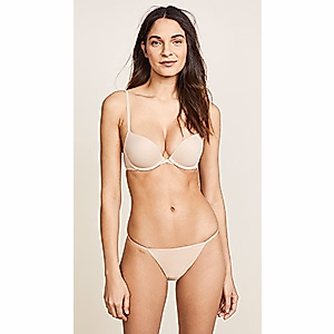 Calvin Klein Women's Sleek Model Thong Panty, Bare, Small