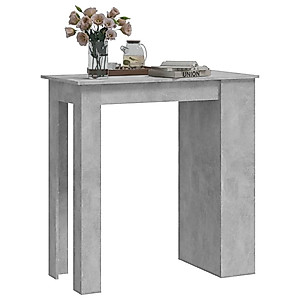 Bar Table with Storage Rack,Tall Table,Mid Century Modern Coffee Table,Rectangle Dining Table,Breakfast Bar Table,for Party, Kitchen, Living Room, Dining Room, Concrete Gray 40.2"x19.7"x40.7"