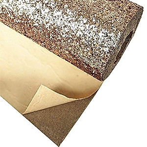 DHHOUSE Self Adhesive Champagne Gold Chunky Glitter Wallpaper, Sparkle Glitter Wallpaper for Wall (17.4in x 16.4ft, Champagne Gold)