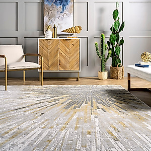 nuLOOM Amaya Abstract Area Rug, 8x10, Gold