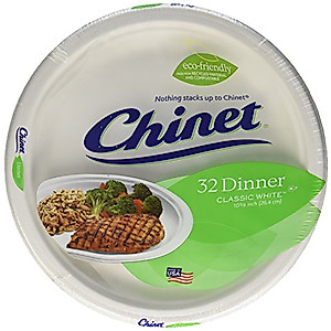 Chinet Classic White Dinner Plates, 32 ct