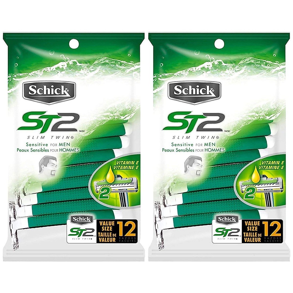 Schick ST2 for Men Sensitive Skin Disposable Razor - 12 ct - 3 pk
