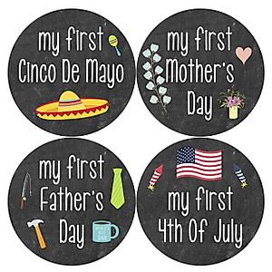 Months In Motion My First Holiday Baby Stickers Milestone Christmas, Birthday, Halloween, Easter, Thanksgiving Baby Sticker Chalkboard