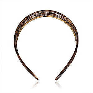 minihope headbands for women, fashion headbands for girls,Black brown, 2-Count.