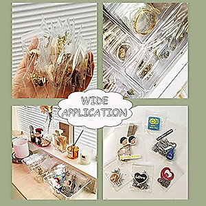 100PCS Jewelry PVC Storage Bags Self Seal Small Pouches Zipper Bag Clear Rings Earrings Packing Jewelry Transparent Lock Bags for Holding Jewelries Rings Earrings