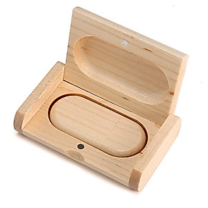 Novelty Wood USB 3.0 Flash Drive 32GB Data Storage Memory Stick USB Stick Pendrive with Wooden Box (Wood)