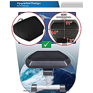 Rowing Machine Seat Cushion - 100% Gel Padded Rower Seat Cushion for Hydrow, Concept 2 Rowing Machine and Other Row Machines - Rower Accessories and Seat Pad (Black)