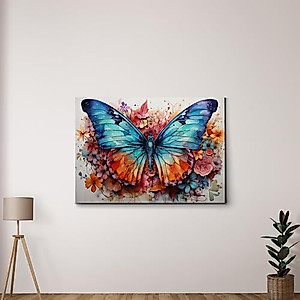Abstract Painting Buy Canvas Wall Art, Butterfly Painting Art, Butterfly canvas, bedroom Butterfly wall art,Watercolor abstract Butterfly canvas painting