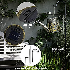 Watering Can with Lights, Solar Lights Outdoor Butterfly Art Garden Decor Hanging Metal Waterproof Solar Lanterns for Walkway Yard Pathway Patio Gardening Gift for Mom Grandma