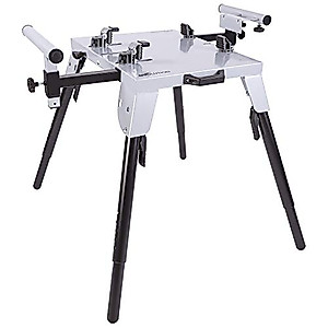 Evolution Power Tools 005-0002 Chop Saw Stand with Universal Fitting, Height Adjustable, 3M Extendable Arms & Supports Upto 225KG,Black/ Silver