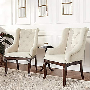 Coaster Home Furnishings Brockway Glen Cove Arm Chairs with Button Tufting and Nailhead Trim Antique Java and Cream (Set of 2)