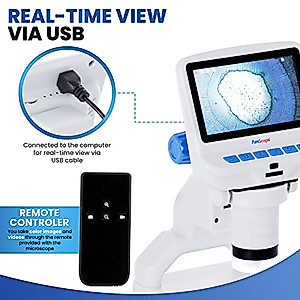 AmScope - 4.3 inch Premium 1080P HD Portable LCD Digital Color Microscope with Dual-LED Illumination - DM140