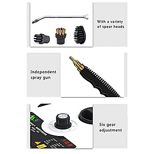 EDYYDS 2500W High Pressure Steam Cleaner, Hand-Held Portable Steam Cleaning Machine Six Gears Adjustable,for Home Use Grout Tile Car Detailing Kitchen Bathroom,with Cleaning kit Tool,Red