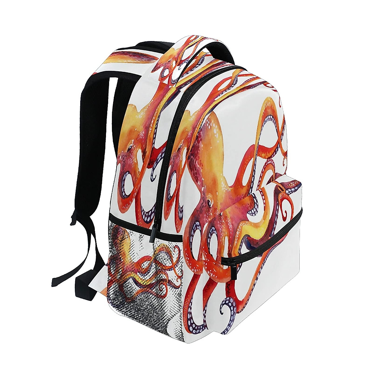 Sea Tentacle Nautical School Backpack for Teen Girls Boys Lightweight Student Backpack Travel Bookbag Laptop Casual Daypack