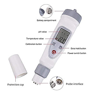 Y-LKUN Water Quality Meter Digital Water Quality Tester Pen PH Meter Water Quality Test Pen PH-20W External Connection Electrode Tester Measuring Tool Moisture Meter