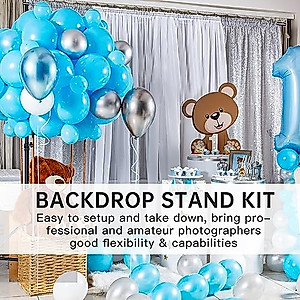 BEIYANG Backdrop Stand, 7.5 FT x 10 FT Adjustable Photography Background Support System Kit with Carrying Bag for Photo Video Studio